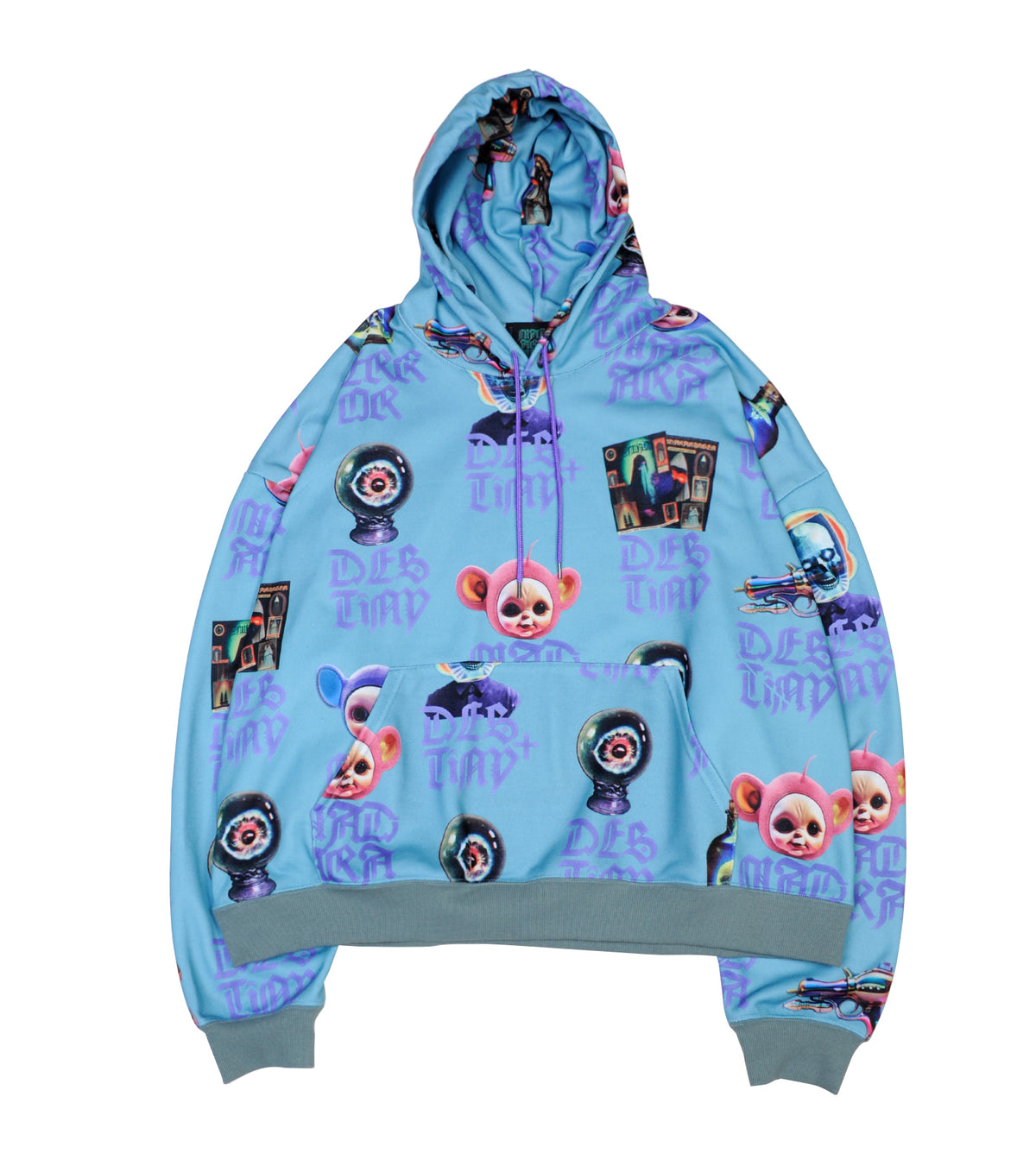 MAD PATTERN HOODIE Turquoise | GALAXY BROAD SHOP