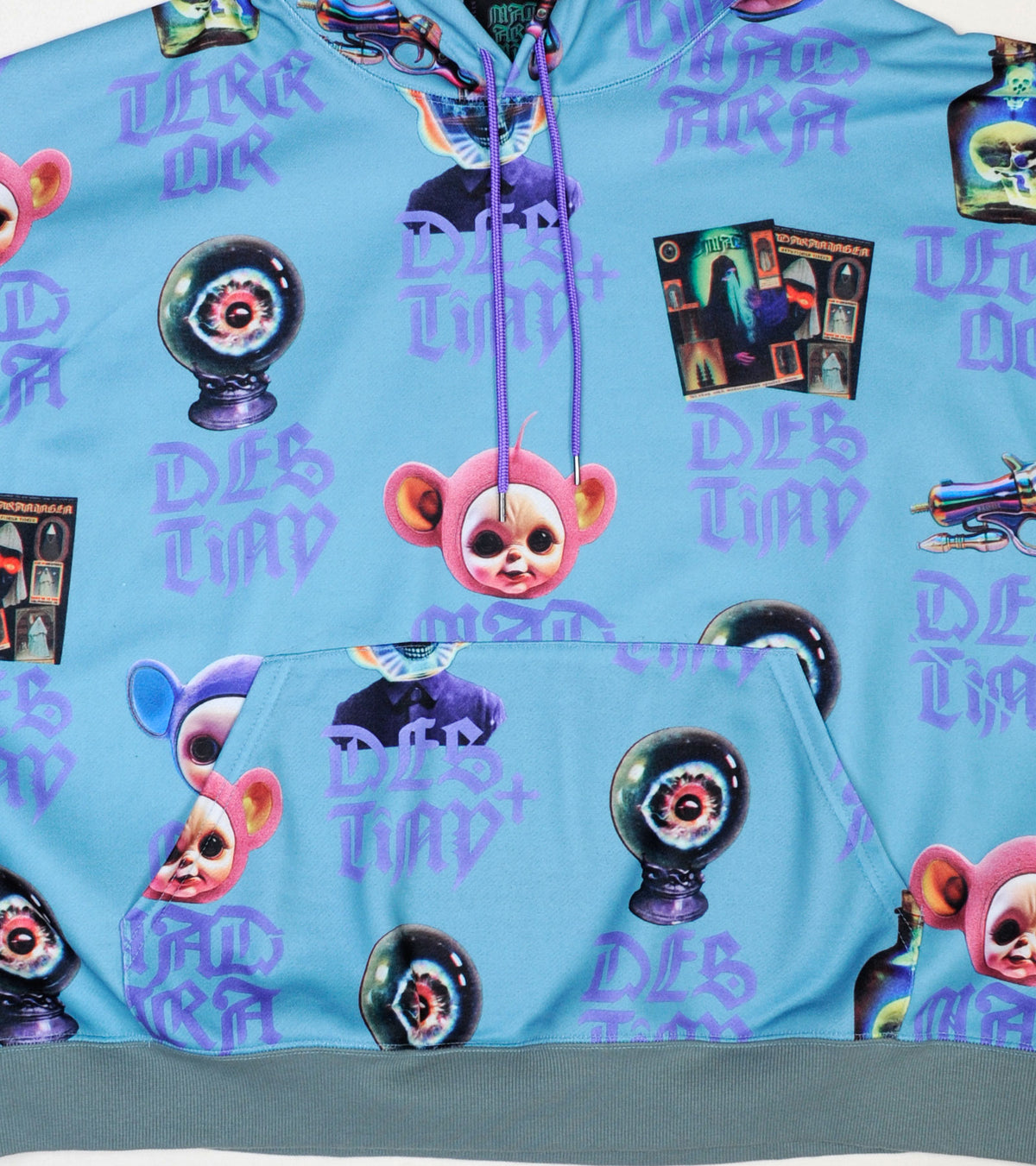 MAD PATTERN HOODIE Turquoise | GALAXY BROAD SHOP